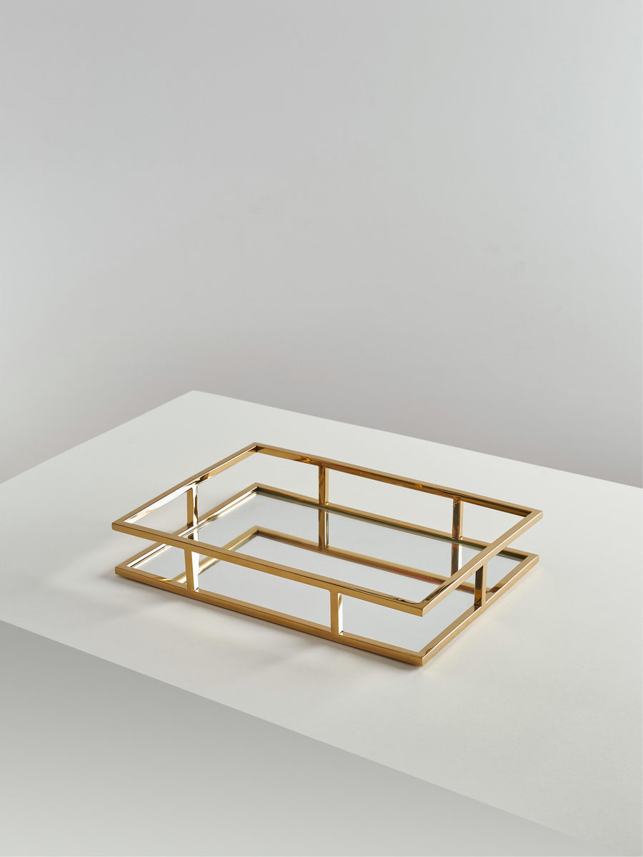 Stainless Gold Rectangular Tray – Tashhome