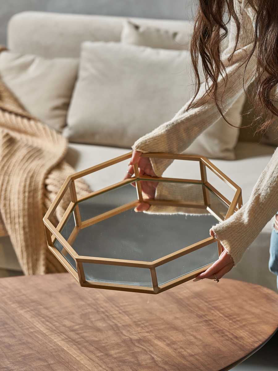 Steel Circ. Octagonal Tray ( available in 2 colors ) – Tashhome